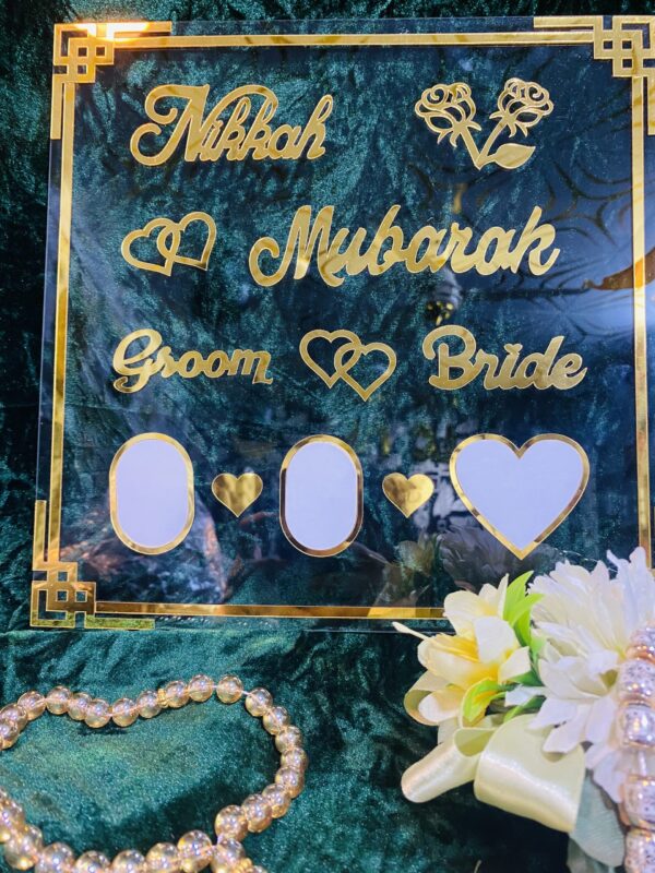 Buy (square frame )TRANSPARENT NIKKAH THUMB BOARD/NIKKAH CEREMONY ...